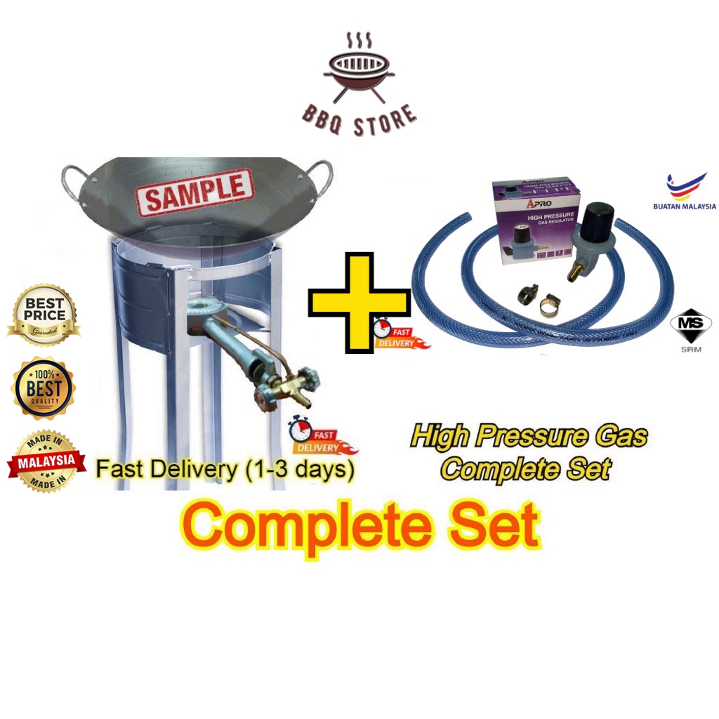 BBQ Store Kitchen Gas Stove Stand Kuali Dapur Stand Stove Steel Wok Gas ...