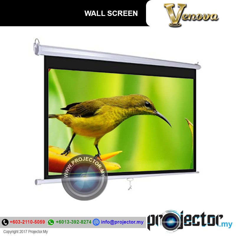 Dopah/MEKI/Venova/DP 120" x 120" (10’x10’) MANUAL WALL PULL DOWN LCD PROJECTOR SCREEN | Shopee ...