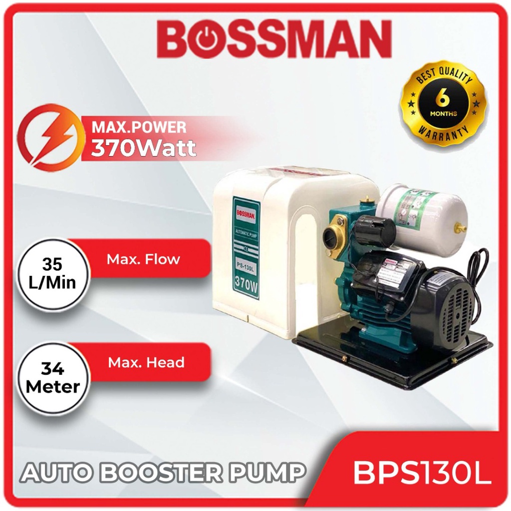 BOSSMAN BPS130L Auto Booster Pump 0.5HP | Shopee Malaysia