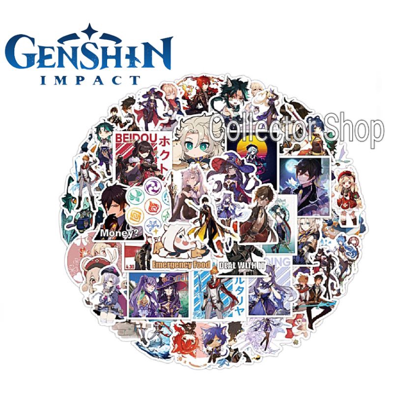 50pcs Genshin Impact Sticker Anime Collection Gaming Stickers | Shopee ...