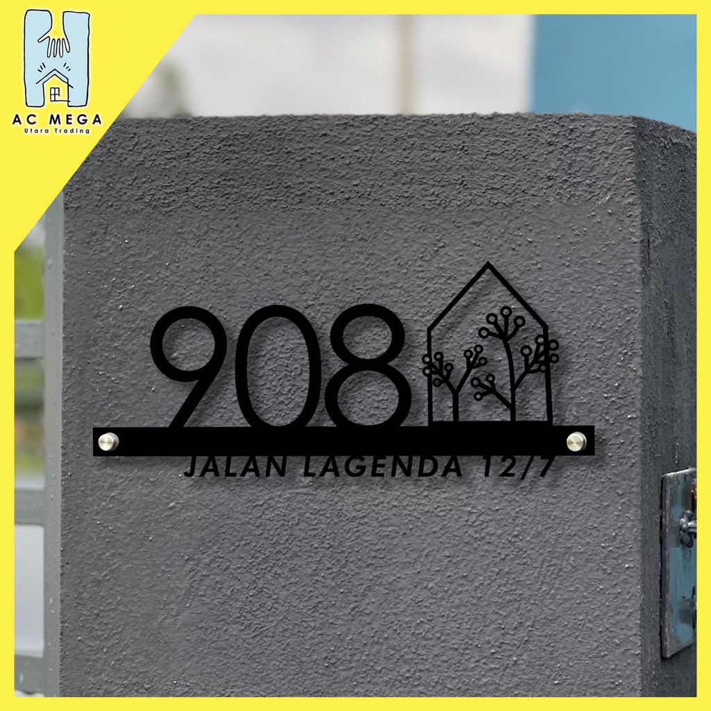 house number | nombor rumah | sign plate acrylic | number rumah | plate ...
