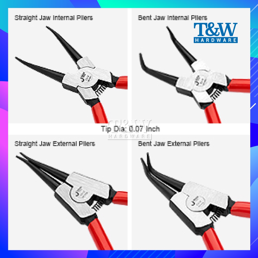 JETECH Heavy Duty Snap Circlip Ring Pliers Internal / External with ...