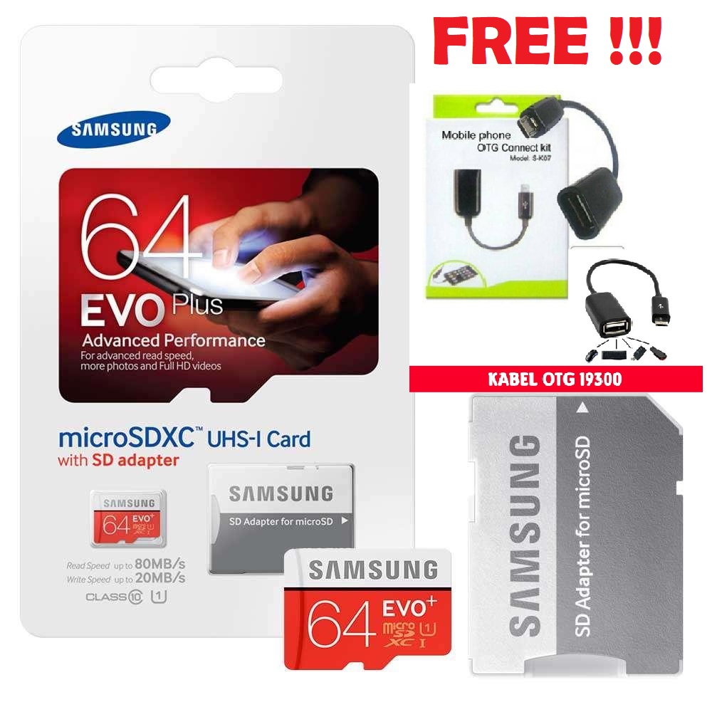 Samsung Memory Card 64GB 100%microSDXC Evo Plus U3 K4 64GB/100MB/s with ...