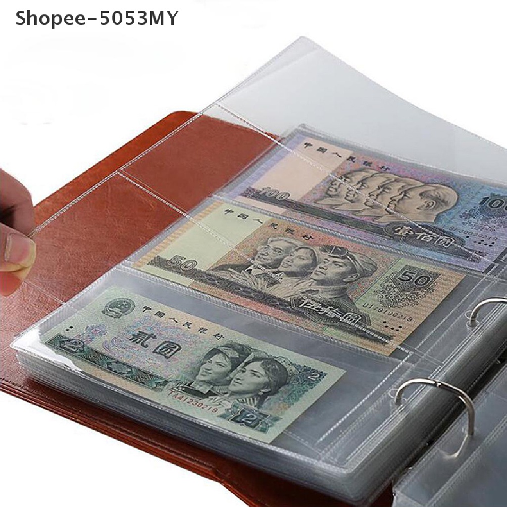 Shopee-5053MY 10Pcs Money Banknote Album Page Collecting Holder Sleeves ...