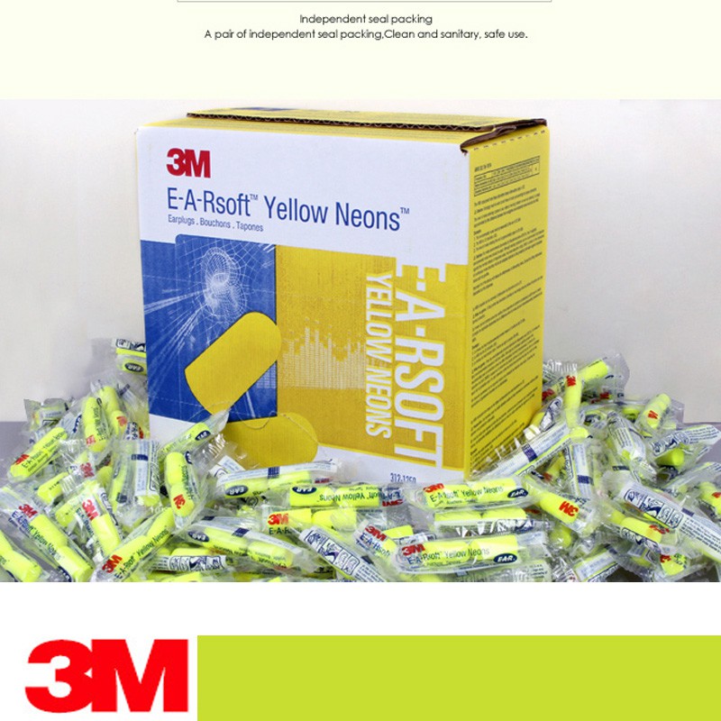 50 Pairs - 3M 312-1250 Ear Plugs Yellow Neon Soft Foam | Shopee Malaysia