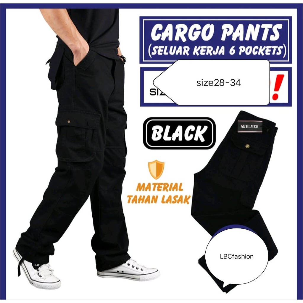Seluar Kargo Slack 6 Poket Kain OK Cargo Pant Multi Pocket Seluar Kerja ...