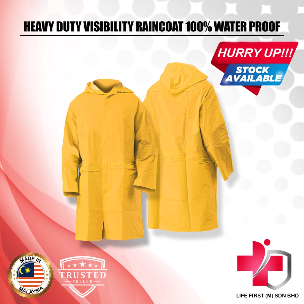 Heavy Duty Visibility Raincoat 100% water proof | Shopee Malaysia