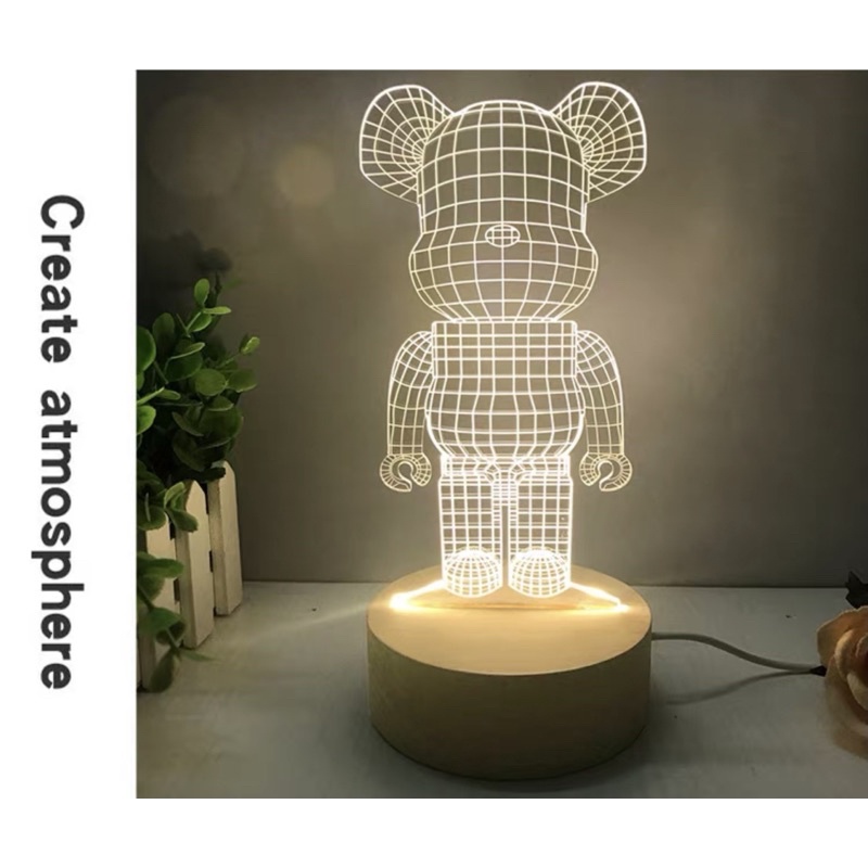 🔥Ready Stock 🔥Bear Brick LED table Lam Creative Bearbrick Remote ...