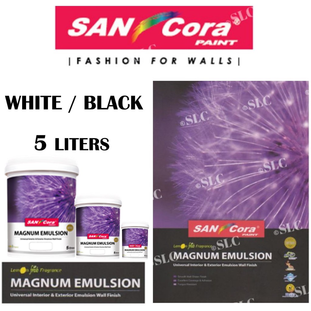 SANcora Magnum Emulsion interior & Exterior White/Black Paint @ 5L ...