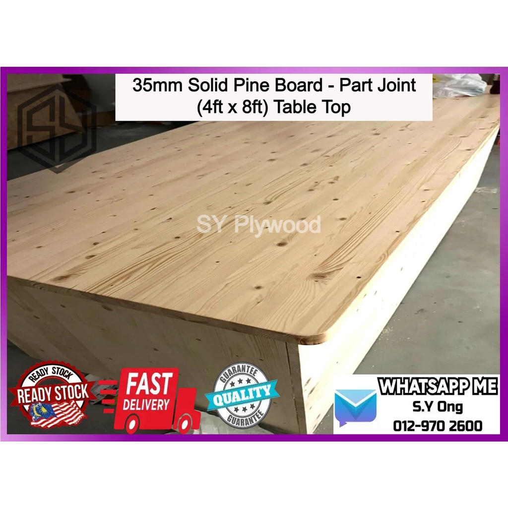 35mm Pine Board (4ft x 8ft) Table Top DIY / Kayu Papan / Kayu Pine ...