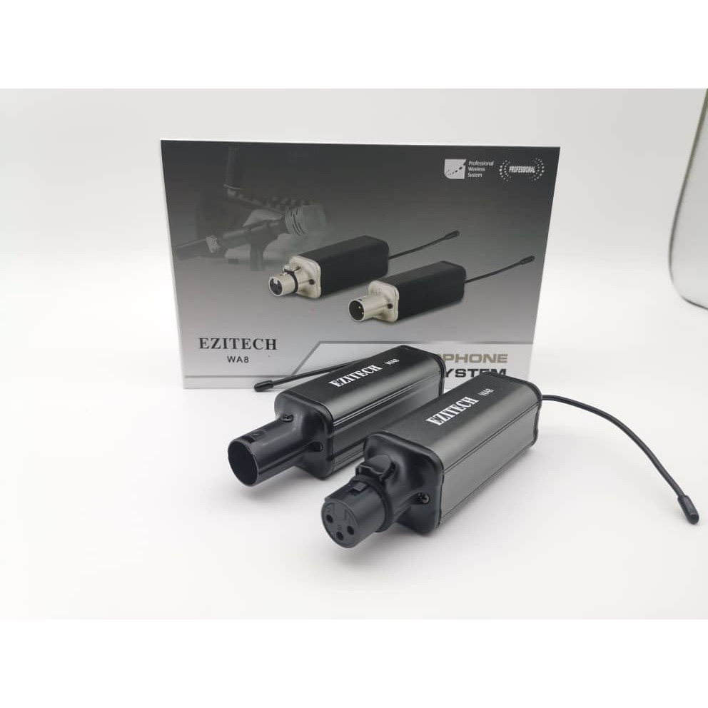 Ezitech Rechargeable Wireless XLR Transmitter & Receiver WA8 | Shopee ...
