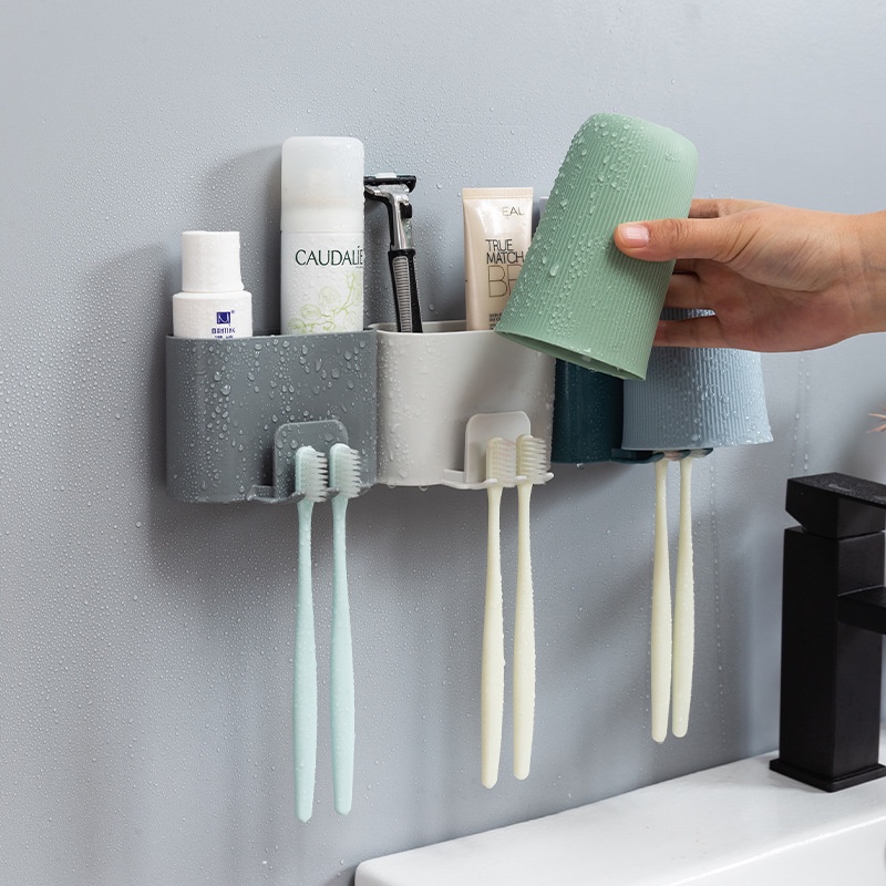Strong Toothbrush Cup Holder/ Simple Design Adhesive Bathroom Storage ...