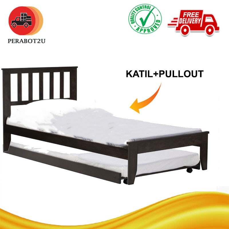 P2U Katil Bujang Kayu / Bingkai Katil / Wooden Single Bed / Bed Frame ...