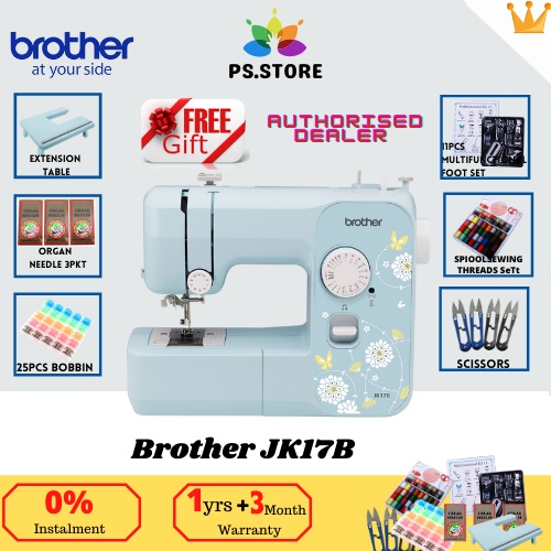 Brother JK17B Sewing machine Brother Mesin jahit with Extension Table ...