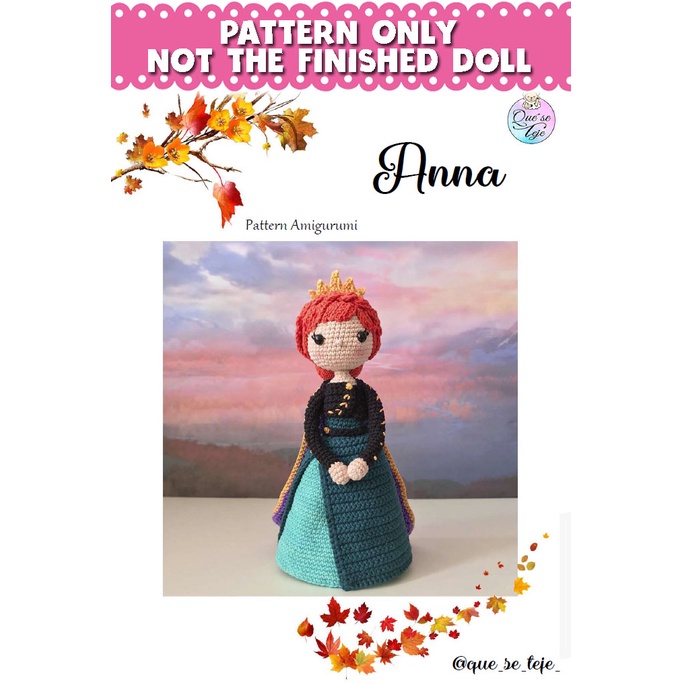 Crochet Pattern - Princess Anna Frozen Amigurumi Pattern PDF | Shopee ...