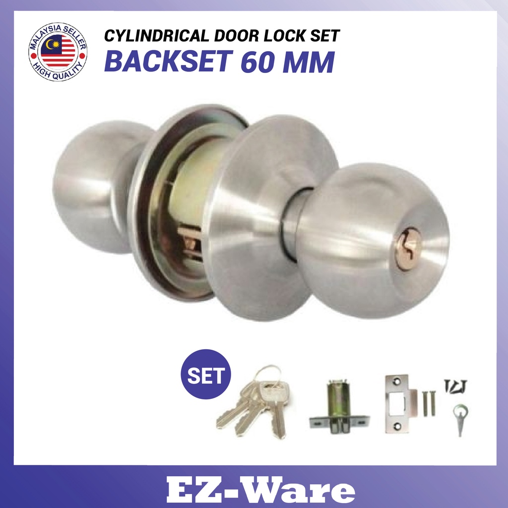 3871 DELUXE / KEYMASTER CYLINDRICAL DOOR LOCK SET (60MM) | Shopee Malaysia