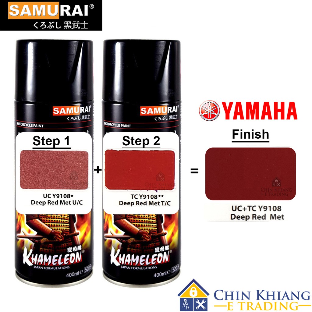 Samurai Y9108 Yamaha Deep Red Met 2 Coat System Spray Paint 400ml UCY9108 TCY9108 | Shopee Malaysia