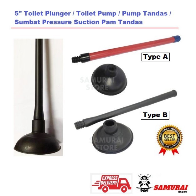 Samurai Store - 5" Toilet Plunger / Toilet Pump / Pump Tandas / Sumbat ...