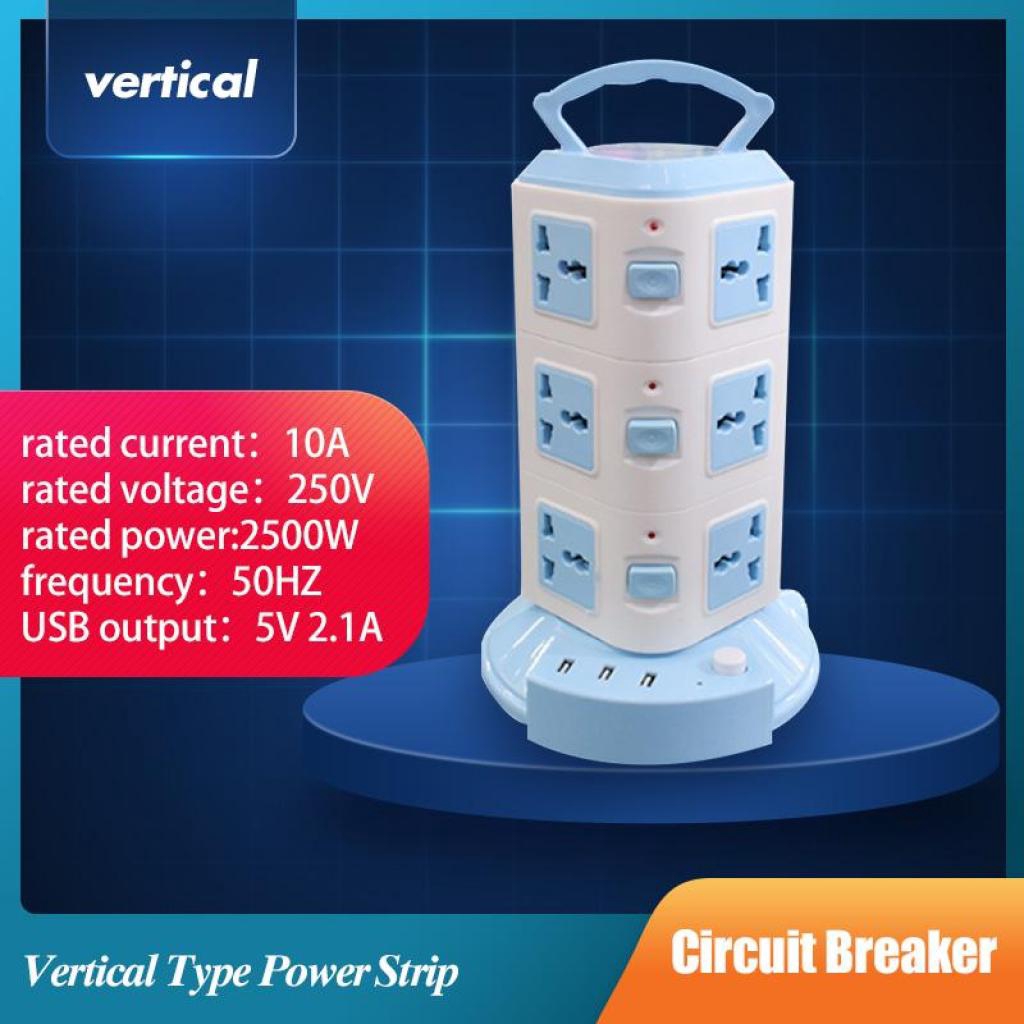 UK Plug Vertical Type Power Strip 3 Layer Vertical Socket 1.8M ...