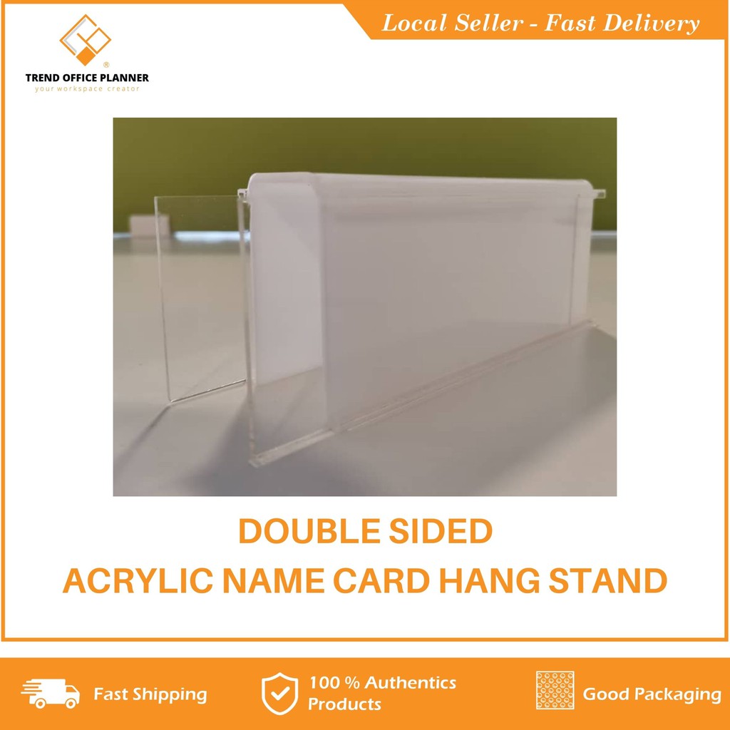 Name Tag Display Holder Acrylic | Two Sided | Workstation Accessory ...
