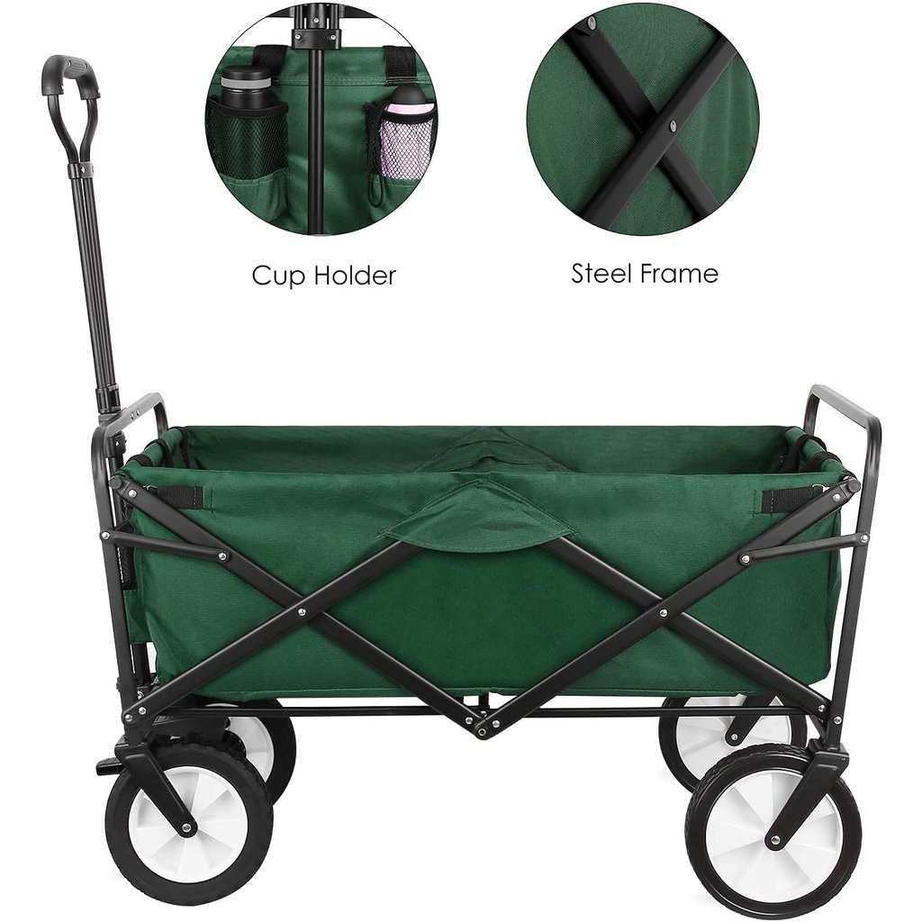 Portable Wagon Outdoor Trolley Wagon Foldable Cart Beach Shopping ...