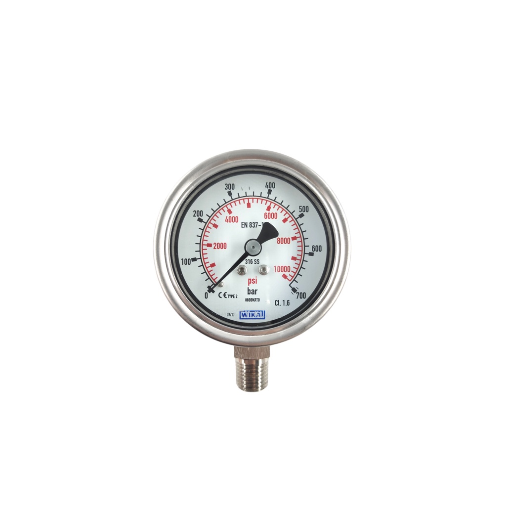[100% Original] WIKA Fully Stainless Steel Pressure Gauges: 232.50.63_1/4" NPT (Bottom ...