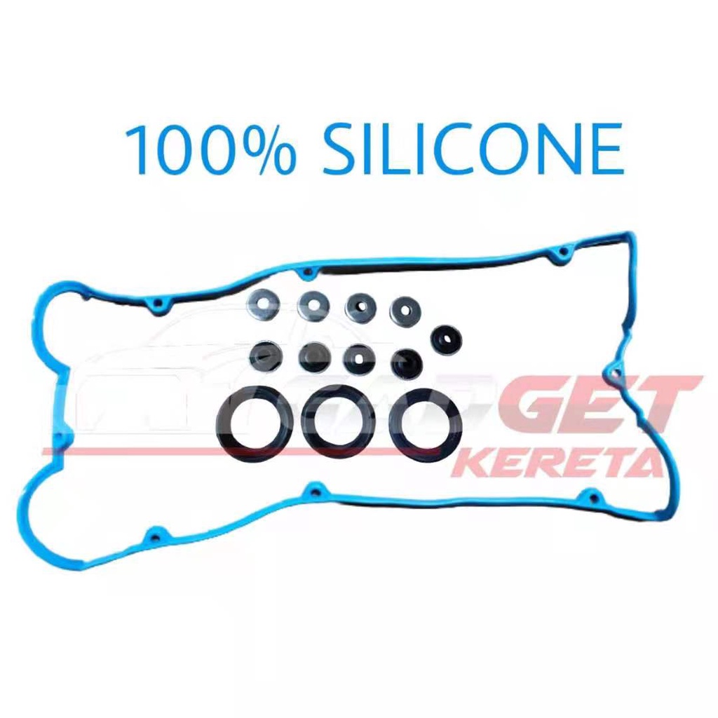 SILICONE VALVE COVER GASKET+PLUG SEAL+VALVE COVER BUSH PROTON PERDANA ...