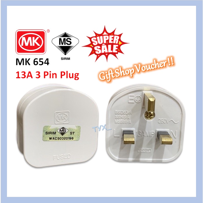 MK 654 plug top 13A (SIRIM) | Shopee Malaysia
