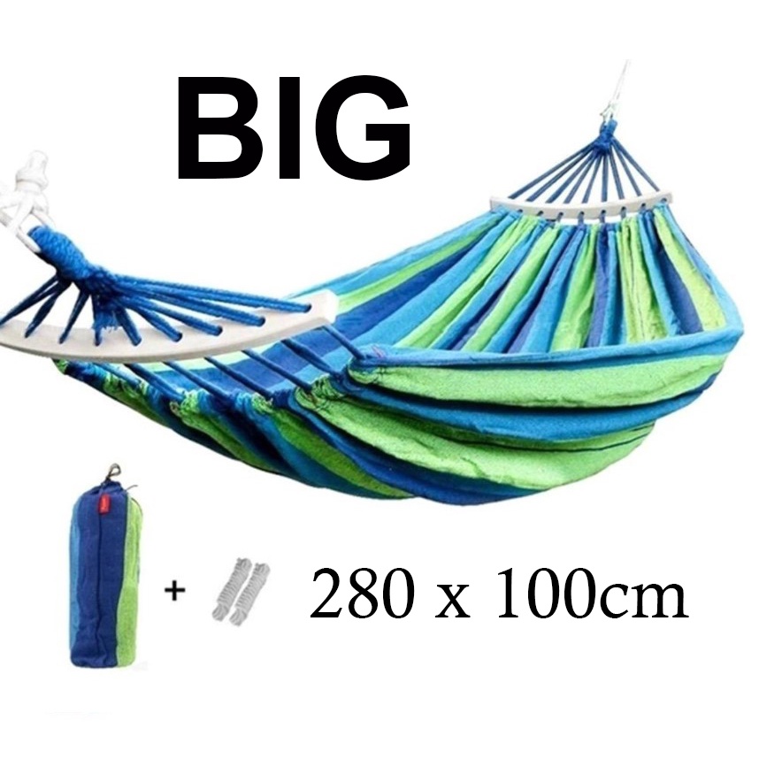 Hammock Buaian Outdoor Canvas Fabric Camping Striped Hammocks Tree ...