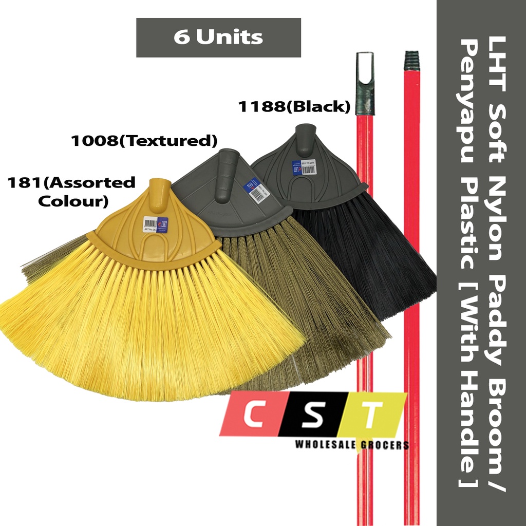 LHT Soft Nylon Paddy Broom / Penyapu Plastic [With Handle] [6 UNITS ...