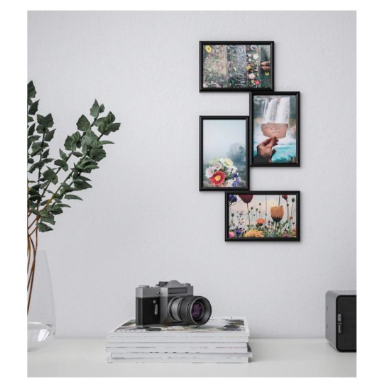 IKEA YLLEVAD Collage frame for 4 photos, black21x41 cm | Shopee Malaysia