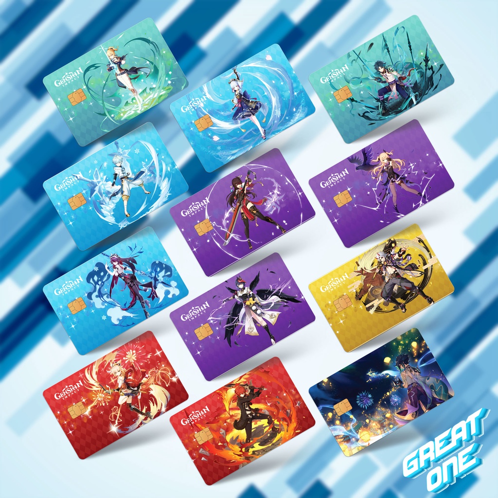 Genshin Impact ATM Bank Sticker Card Cover Access Touch n Go Skin Bank ...