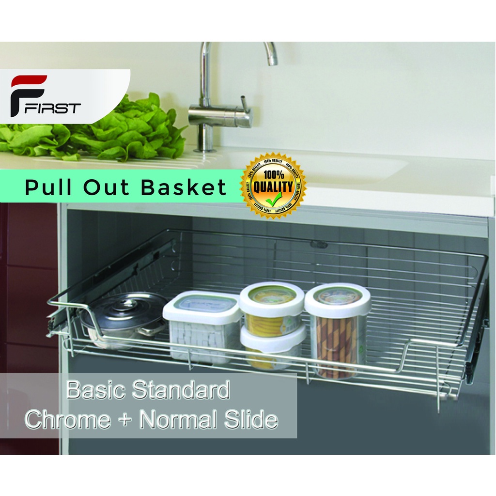 "Basic standard" kitchen pull out basket Chrome | Shopee Malaysia