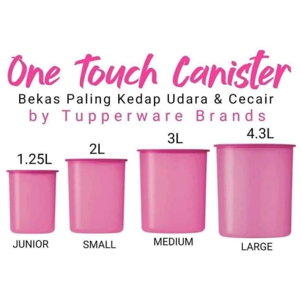 One Touch Bekas Kedap Udara 600ml, 950ml, 1.25L, 2L, 3L, 4L, 4.3L | Shopee Malaysia