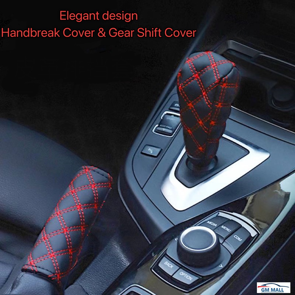 CAR HANDBRAKE GEAR SHIFT KNOB COVER handbreak cover sleeve sarung brek ...