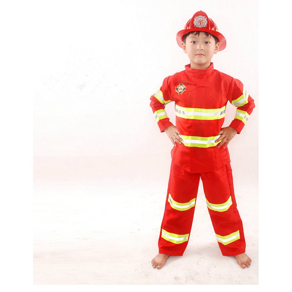Kids Fireman / Fire engine Costume / Kids Occupation Costume | Shopee ...