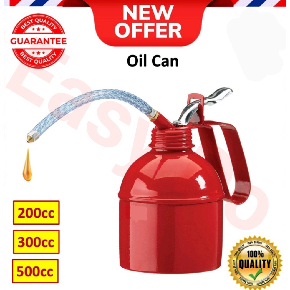 Metal High Pressure Red Oil Can Oiler Pump Pot with Flexible Spout ...