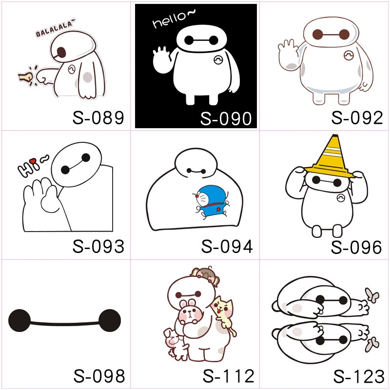 New Cute Big Hero Baymax Car Sticker Car Decals Window Sticker Fuel ...