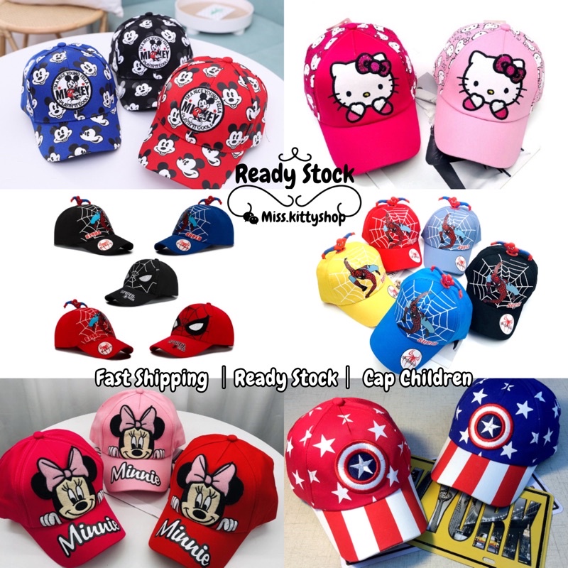 Cute cartoon Children Cap Hat Kids Spiderman/Hello Kitty Cap/ boy girl ...
