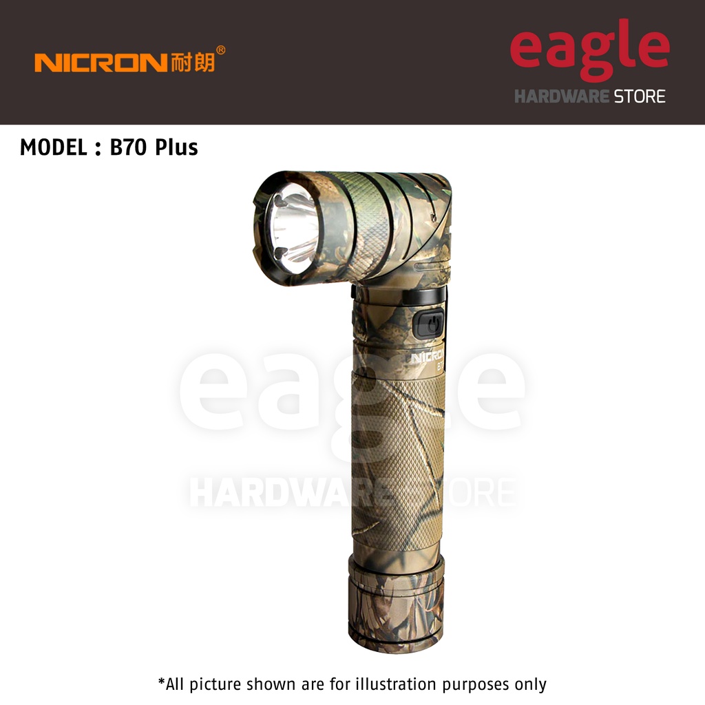 Nicron B70 Plus 1200 Lumens Camo Rechargeable 90 degree Magnetic Flash ...