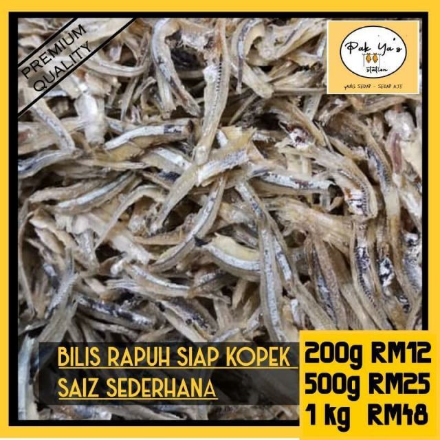 ikan bilis rapuh siap kopek 1kg saiz sederhana | Shopee Malaysia