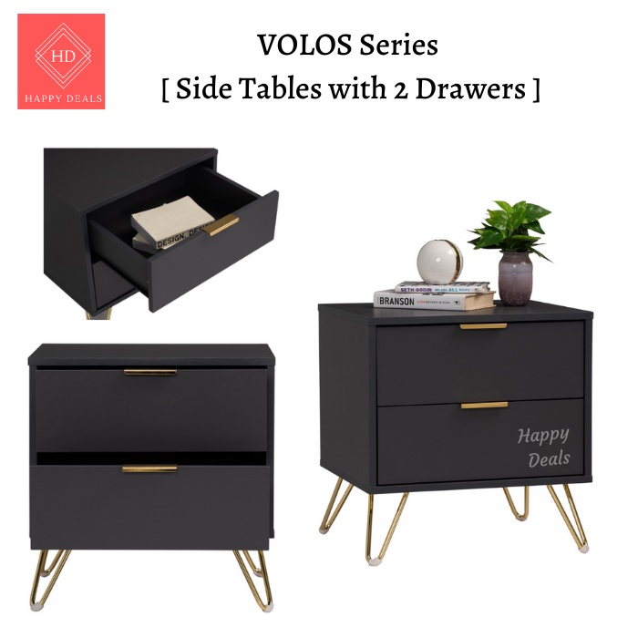 HDeal VOLOS Bedside Table/ Bedroom Side Table/ Coffee Table/ Meja Kecil Tepi Katil/ Meja Sisi ...