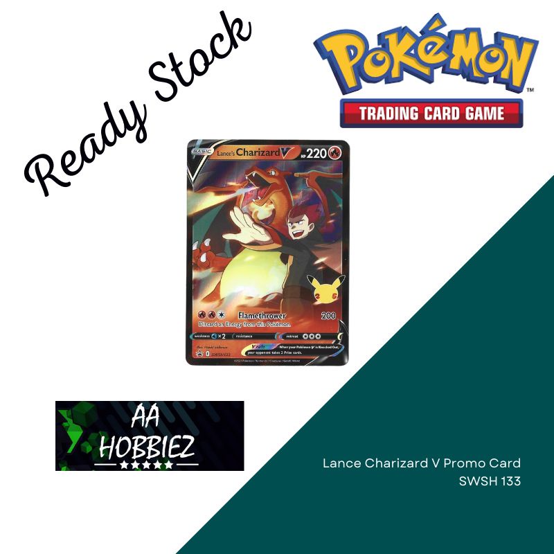 Pokemon TCG Lance Charizard V 25th Celebration SWSH133 Promo Card ...