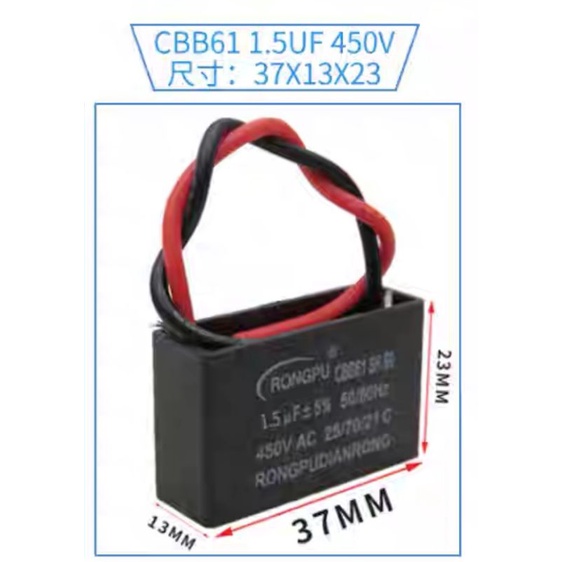 High quality Capacitor CBB61 450V Capacitor, 1uf 1.2uf 1.5uf for AC Fan ...