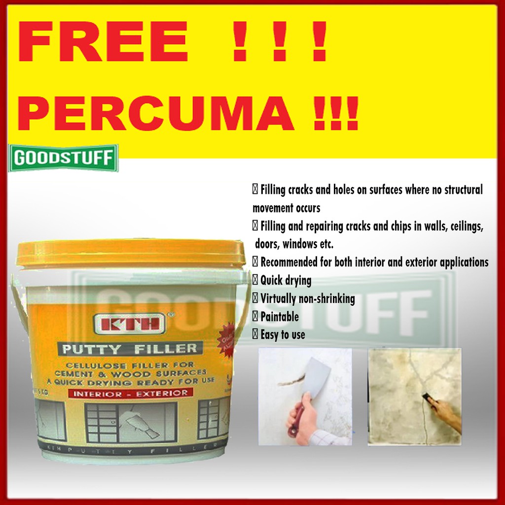 1.5KG/0.5KG KTH INSTANT PUTTY FILLER (INTERIOR & EXTERIOR) - WHITE ...