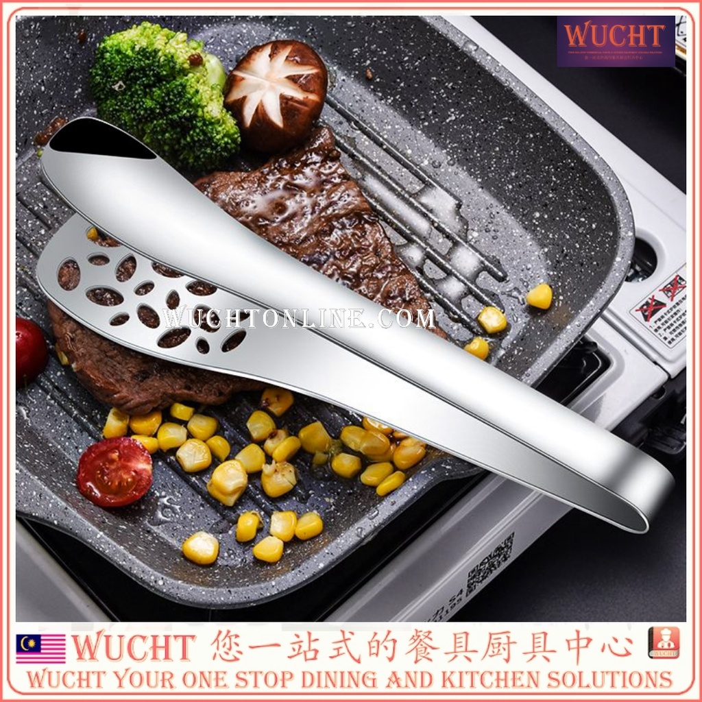 【WUCHT】Stainless Steel SUS304 Heavy Duty Kitchen Steak Clamp Food Bread ...