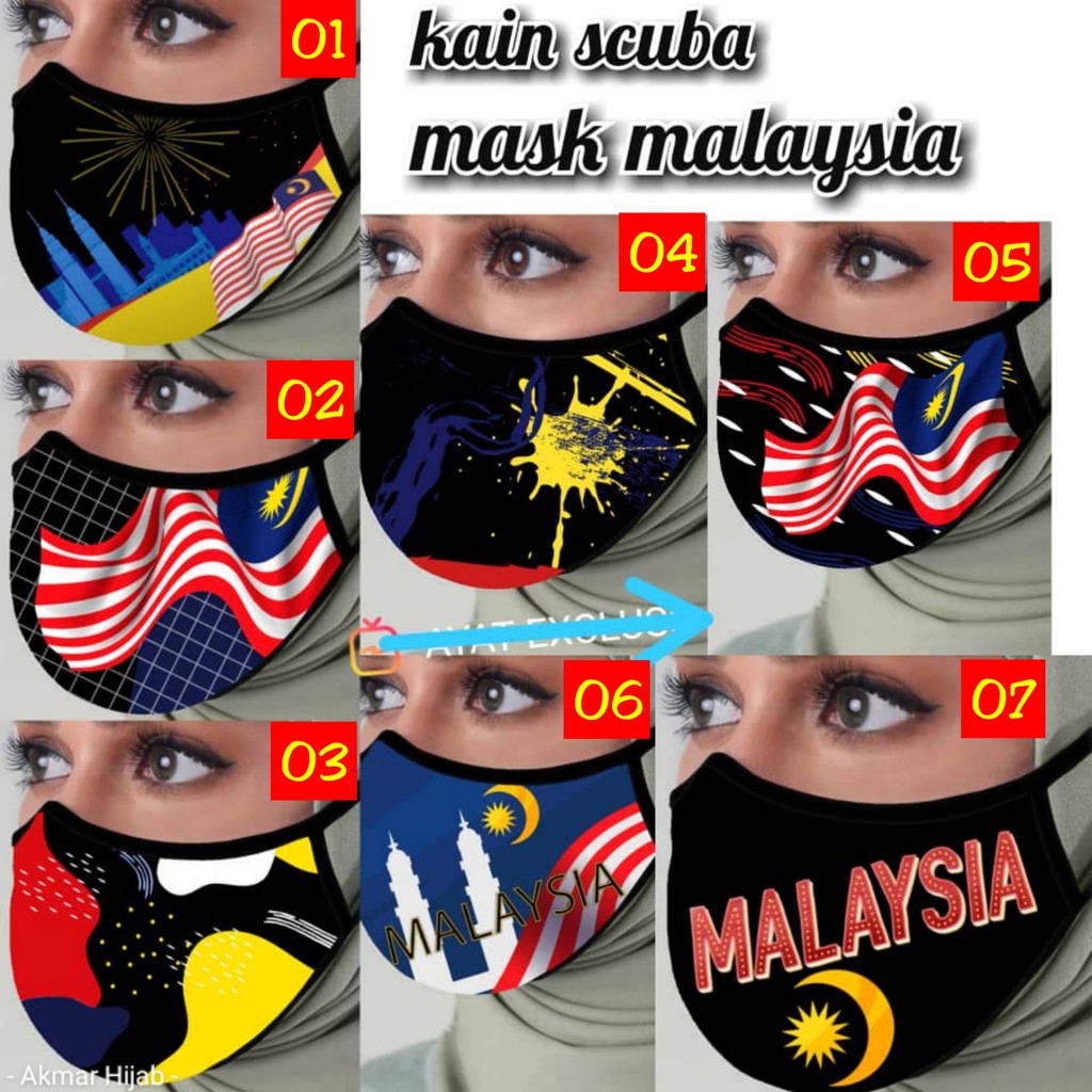 MASK MERDEKA MATERIAL SCUBA | Shopee Malaysia