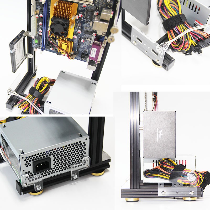 open all-aluminum rack ATX MATX ITX diy OPEN case computer vertical ...