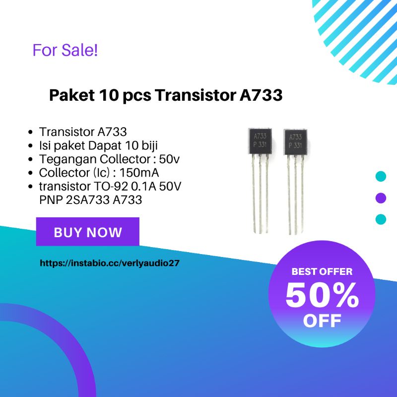 Transistor A 733 A733 Contents 10 PCS | Shopee Malaysia