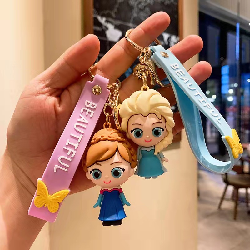 Cartoon Anime Frozen Keychain Aisha Anna Princess Keychain Bag Pendant ...